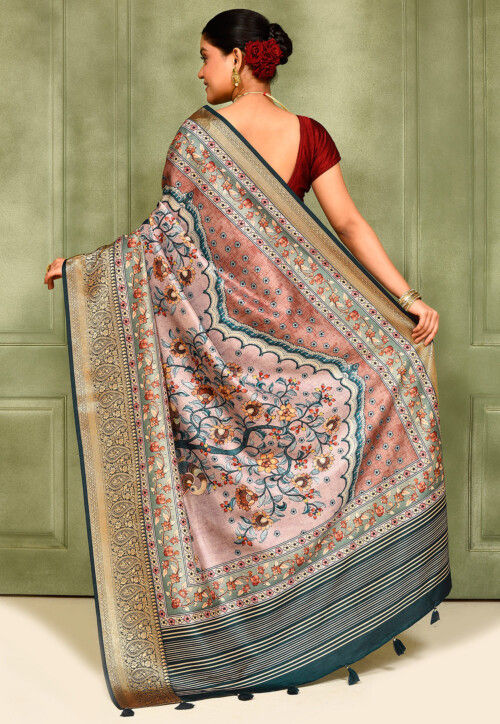 Buy Digital Printed Art Silk Saree in Multicolor Online : SUF10721 ...