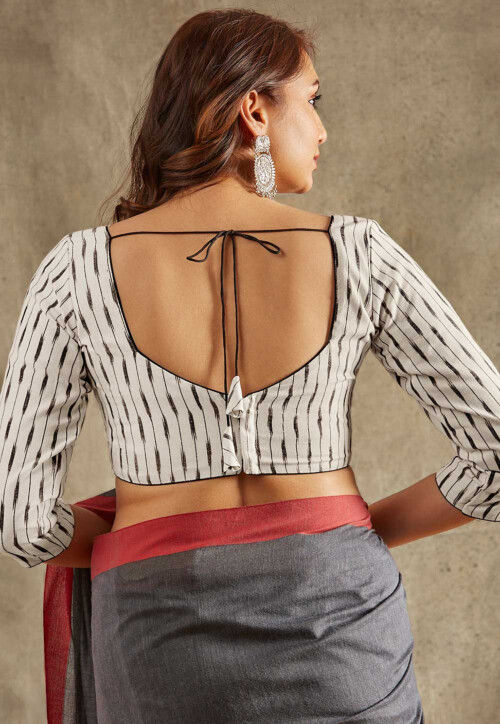 Buy Digital Printed Cotton Blouse in Off White Online : UVC1716 - Utsav ...