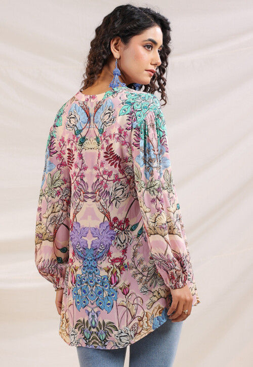 Buy Digital Printed Crepe Top in Light Pink Online : TKK751 - Utsav Fashion