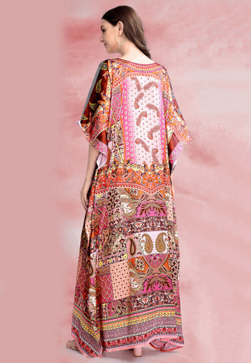 Buy Digital Printed Satin Kaftan in Multicolor Online : TDP836 - Utsav ...
