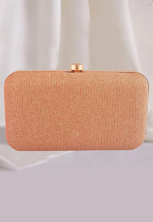Buy Embellished Lycra Net Rectangular Clutch Bag in Rose Gold Online ...