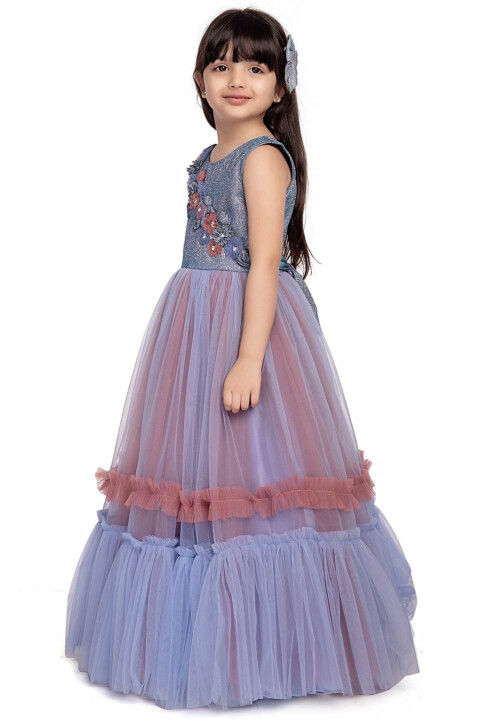 Buy Embellished Net Gown in Blue Online : UKU1725 - Utsav Fashion