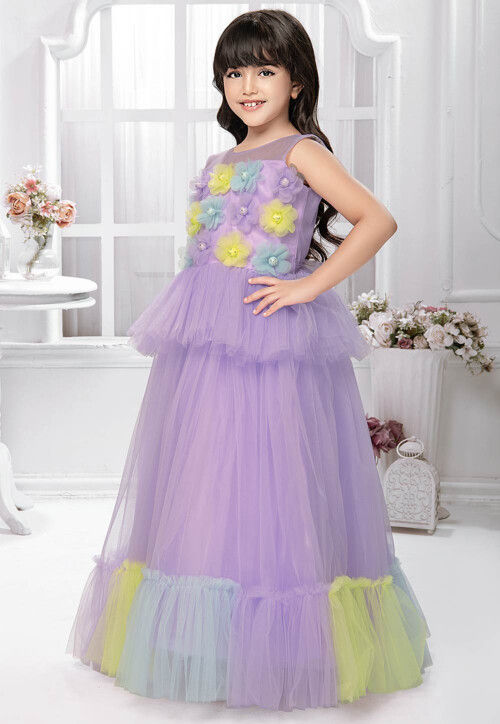 Buy Embellished Net Gown in Purple Online : UKU1717 - Utsav Fashion