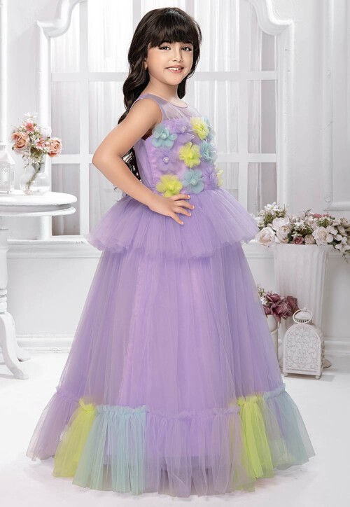Buy Embellished Net Gown in Purple Online : UKU1717 - Utsav Fashion