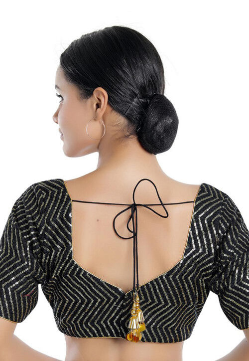 Buy Embroidered Art Silk Blouse in Black Online : UVC1019 - Utsav Fashion