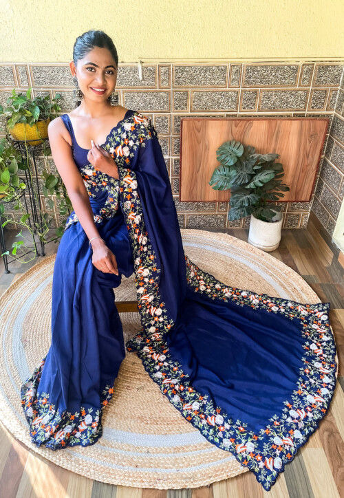 wave border design saree