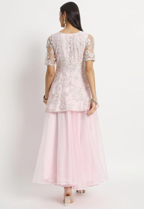 Buy Embroidered Net Top Set in Baby Pink Online : TBY473 - Utsav Fashion
