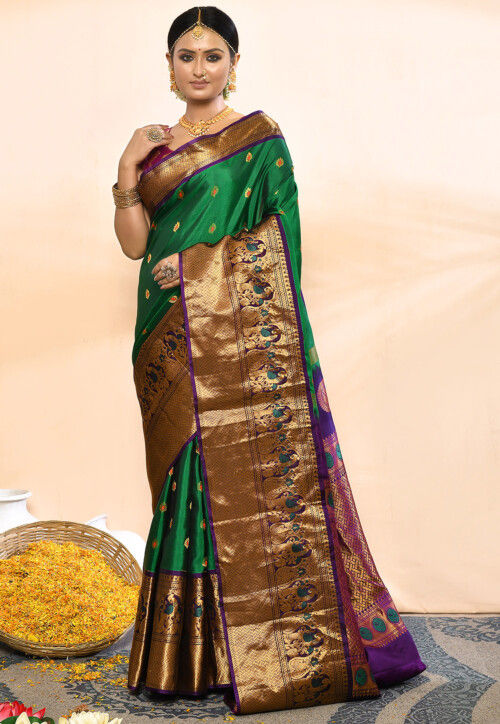 Buy Gadwal Pure Silk Handloom Saree in Green Online : STGA481 - Utsav ... Buy Gadwal Pure Silk Handloom Saree in Green Online : STGA481 - Utsav ...