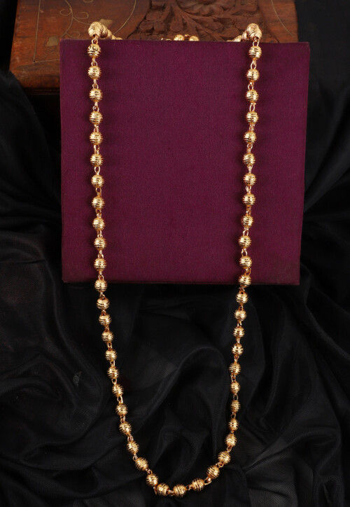 Buy Golden Polished Beaded Neck Chain Online : JUY954 - Utsav Fashion