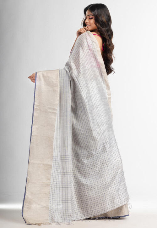 Buy Handloom Matka Silk Saree in Light Grey Online : SBEA1539 - Utsav ...