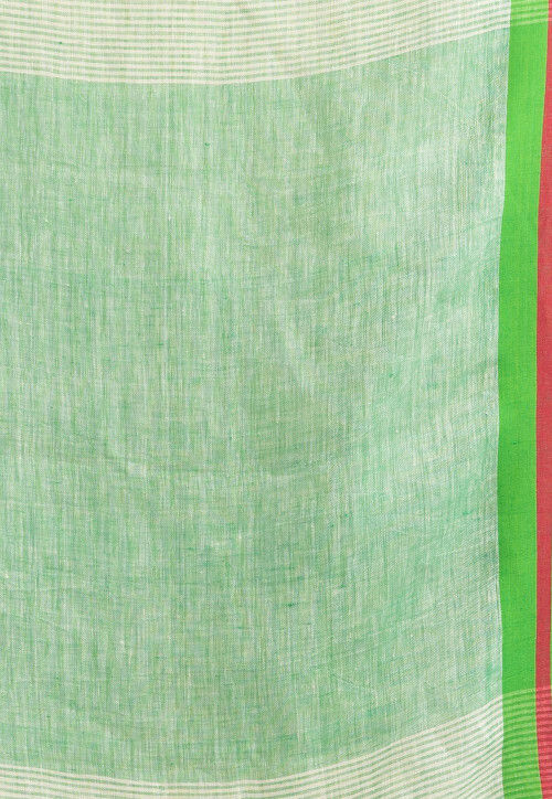 Buy Handloom Pure Linen Saree in Cream Online : SBEA1506 - Utsav Fashion