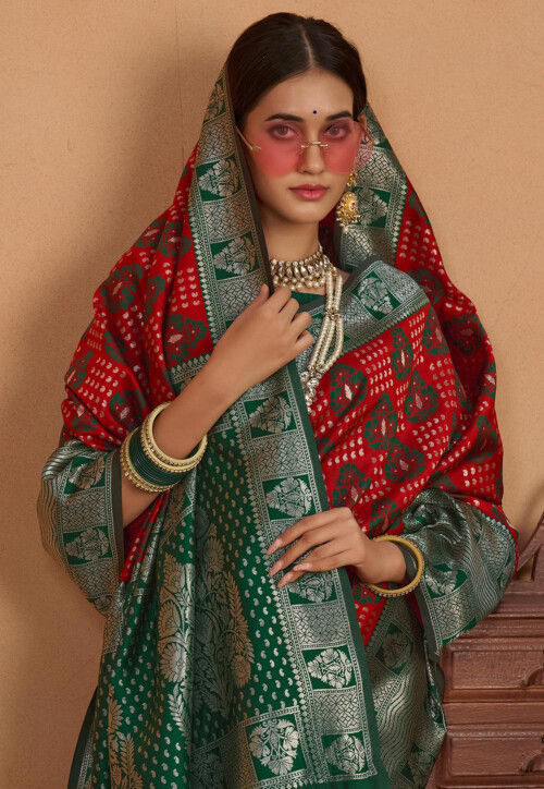 Buy Kanchipuram Saree in Red Online : SNGA5006 - Utsav Fashion