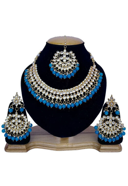 Buy Kundan Choker Necklace Set Online JVD1433 Utsav Fashion