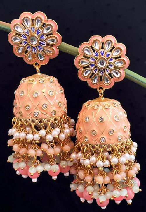 Buy Meenakari Jhumka Style Earrings Online : JQT817 - Utsav Fashion