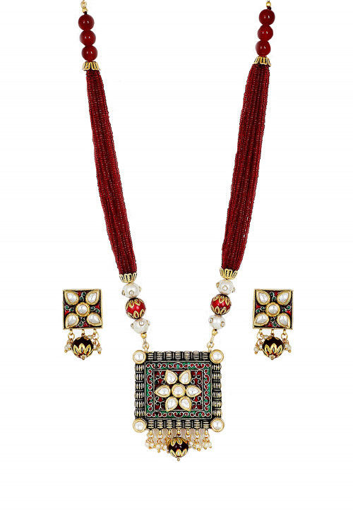 Buy Meenakari Necklace Set Online : JUY580 - Utsav Fashion