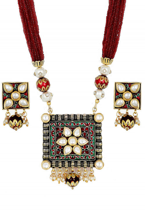 Buy Meenakari Necklace Set Online : JUY580 - Utsav Fashion