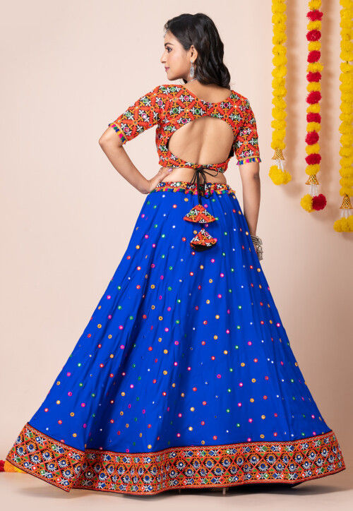 Buy Navaratri Special Rayon Lehenga in Royal Blue Online : LBC1986 ...