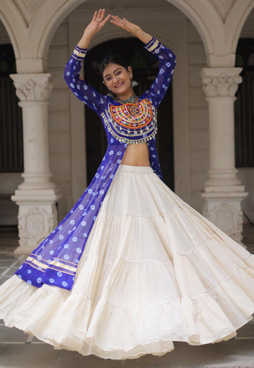 Buy Navratri Special Georgette Lehenga in Royal Blue Online : LBC2496 ...