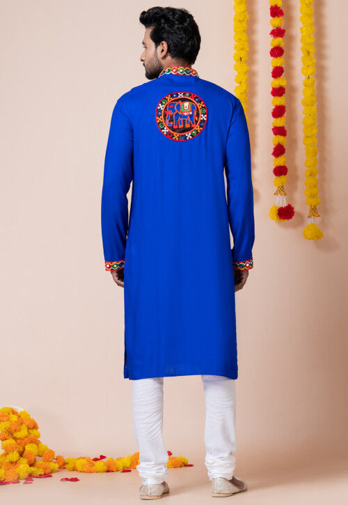 Buy Navratri Special Rayon Kurta Set in Royal Blue Online : MMQ2611 ...