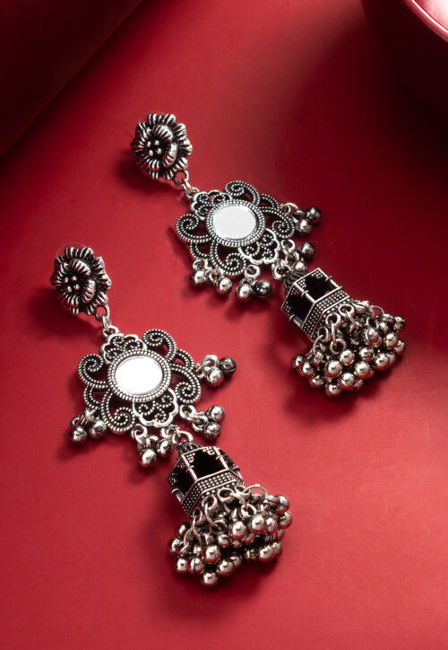 Buy Oxidised Jhumka Style Earrings Online : JPM7383 - Utsav Fashion