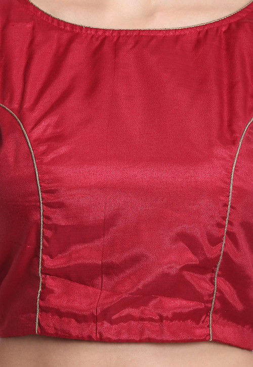 Buy Plain Art Silk Blouse in Maroon Online : UBD946 - Utsav Fashion