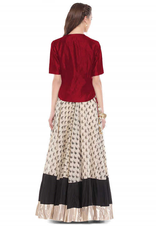 Buy Plain Dupion Silk Top in Maroon Online : TJW724 - Utsav Fashion