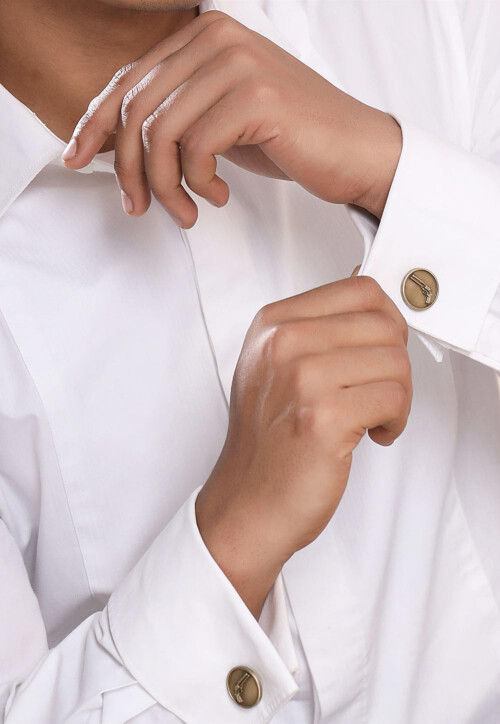 Buy Power Gun Metallic Cufflink Pair Online : MTE1992 - Utsav Fashion