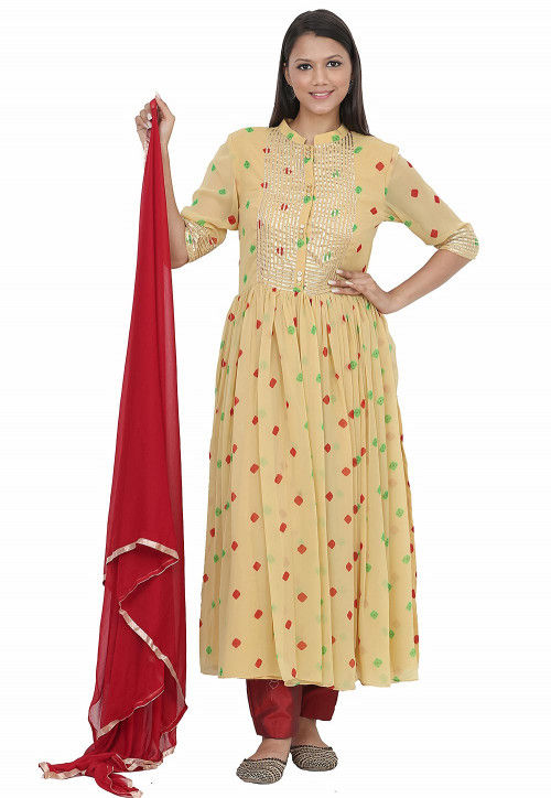 Buy Printed Georgette Pakistani Suit in Beige Online : KJN3589 - Utsav ...