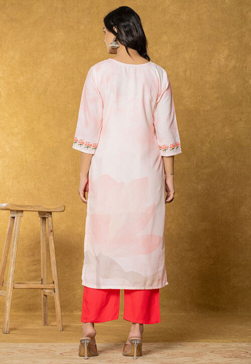 Buy Printed Linen Silk Pakistani Suit in Baby Pink Online : KJL1815 ...