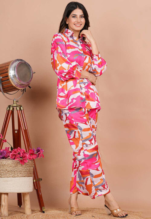 Buy Printed Modal Satin Co Ord Set in Multicolor Online : TBQ730 ...