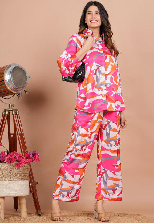 Buy Printed Modal Satin Co Ord Set in Multicolor Online : TBQ730 ...