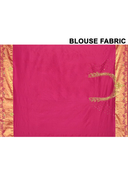 Buy Pure Kanchipuram Silk Embellished Saree in Fuchsia Online : SBRA2494 - Utsav Fashion