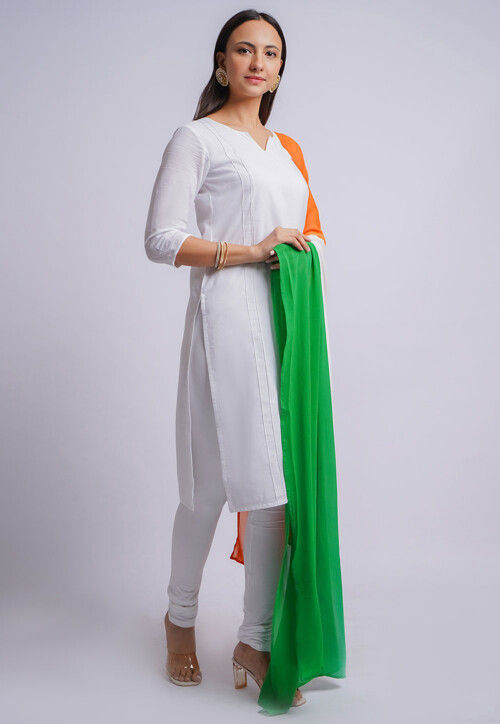 Buy Soild Color Cotton Pakistani Suit in White Online : KVF103 - Utsav ...