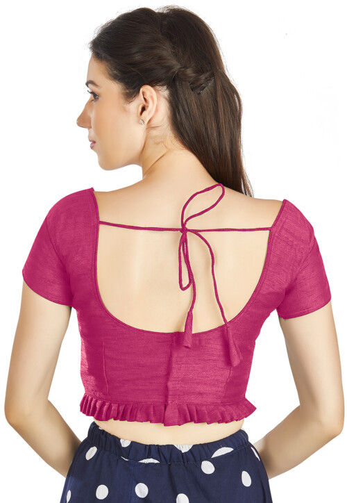 Buy Solid Color Art Silk Blouse in Pink Online : UAL299 - Utsav Fashion
