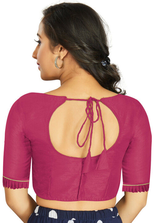 Buy Solid Color Art Silk Blouse in Pink Online : UAL98 - Utsav Fashion