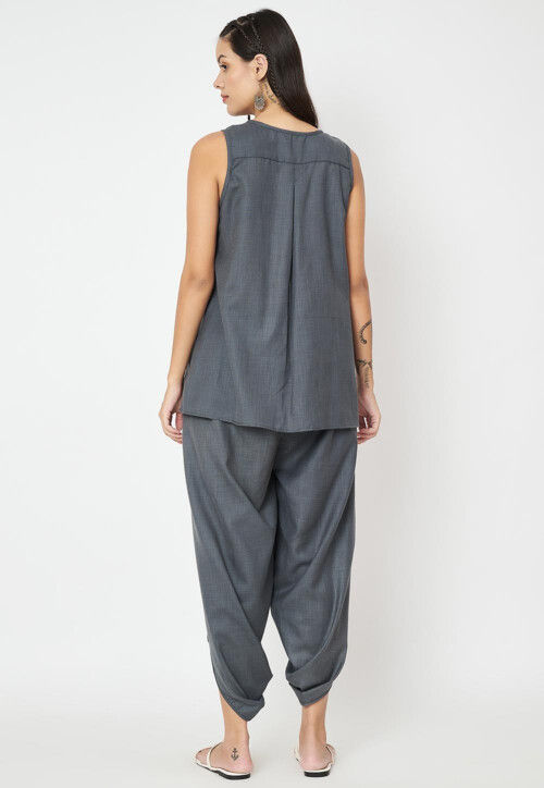 Buy Solid Color Cotton Co Ord Sets in Grey Online : TRB2030 - Utsav Fashion