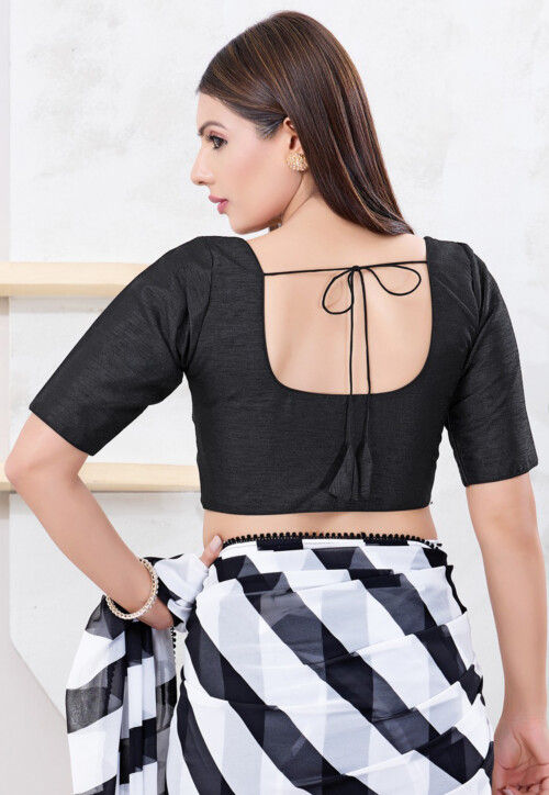 Buy Solid Color Dupion Silk Blouse in Black Online : UGX1572 - Utsav ...