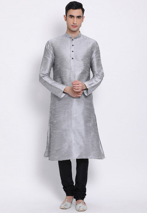 Buy Solid Color Dupion Silk Churidar in Black Online : MSF813 - Utsav ...