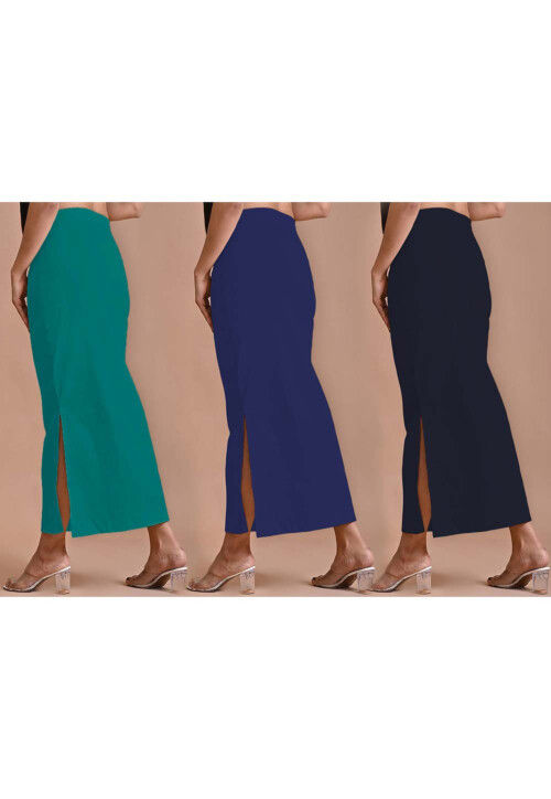 Buy Solid Color Lycra (Elastane) Shape Wear Combo in Blue and Green ...