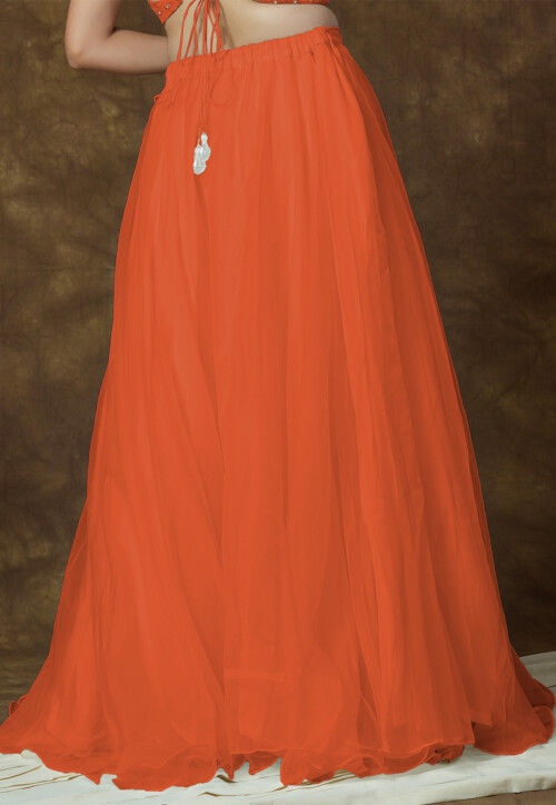 Buy Solid Color Organza Skirt in Rust Online : BNJ2242 - Utsav Fashion