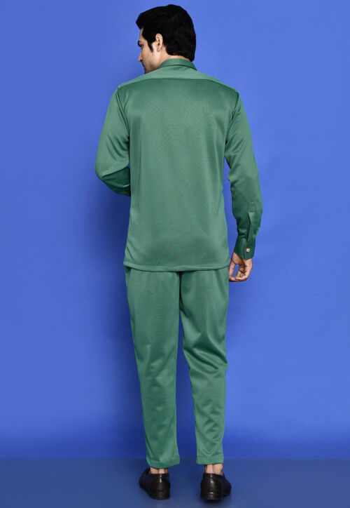 Buy Solid Color Polyester Co Ord Set in Dark Green Online : MTX3394 ...