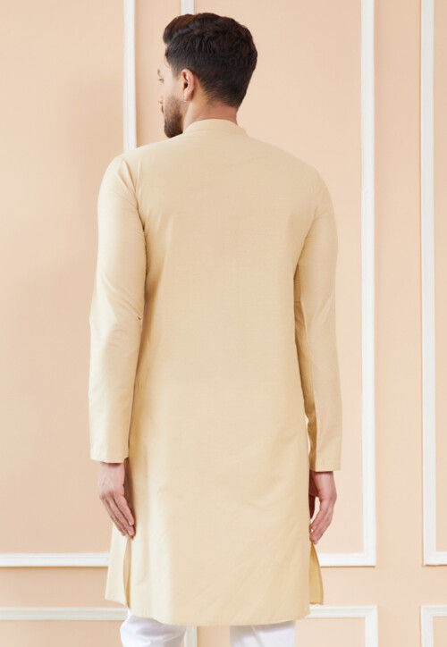 Buy Solid Color Pure Cotton Kurta in Beige Online : MEE2004 - Utsav Fashion