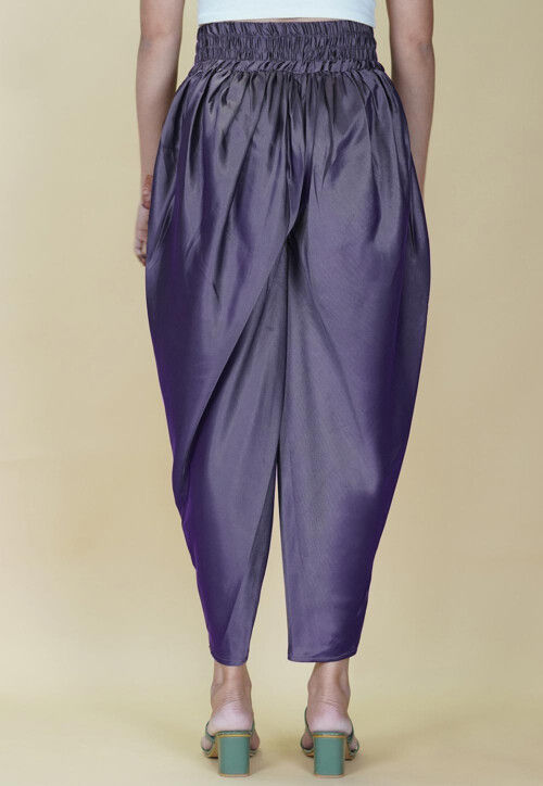 Buy Solid Color Satin Dhoti in Dusty Purple Online : BSY221 - Utsav Fashion