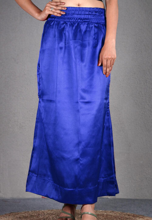 Buy Solid Color Satin Fish Cut Petticoat in Royal Blue Online : UAC327 ...