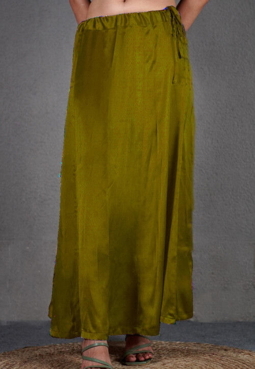 Buy Solid Color Satin Petticoat in Olive Green Online : UAC346 - Utsav ...