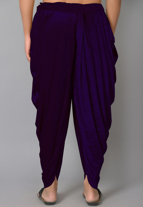 Buy Solid Color Velvet Dhoti in Purple Online : MTE1391 - Utsav Fashion