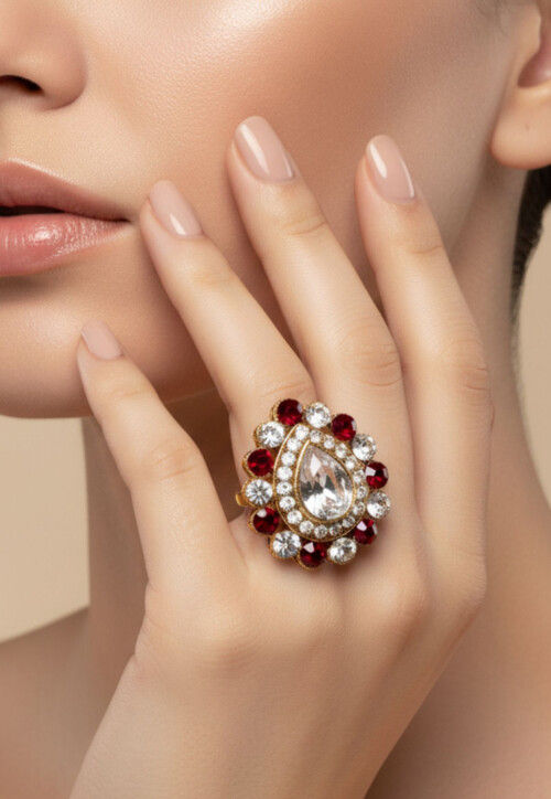 Buy Stone Studded Adjustable Ring Online : JVK8815 - Utsav Fashion