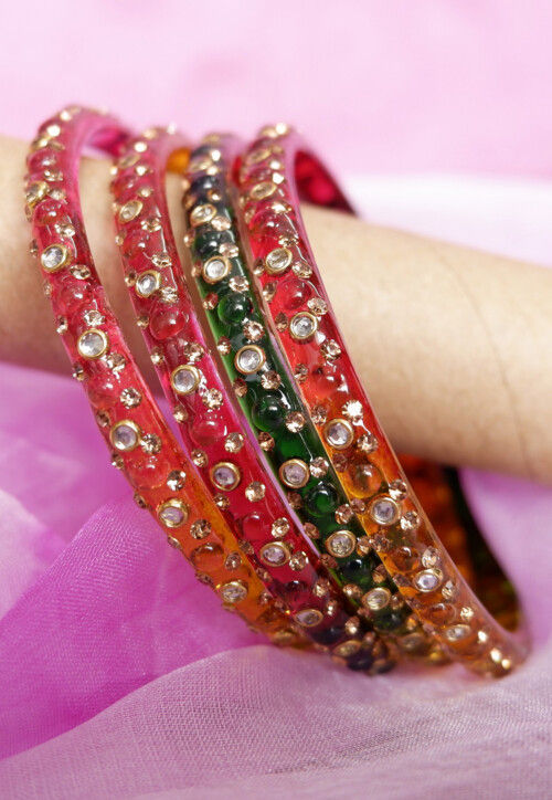 Buy Stone Studded Bangle Set Online : JJE177 - Utsav Fashion
