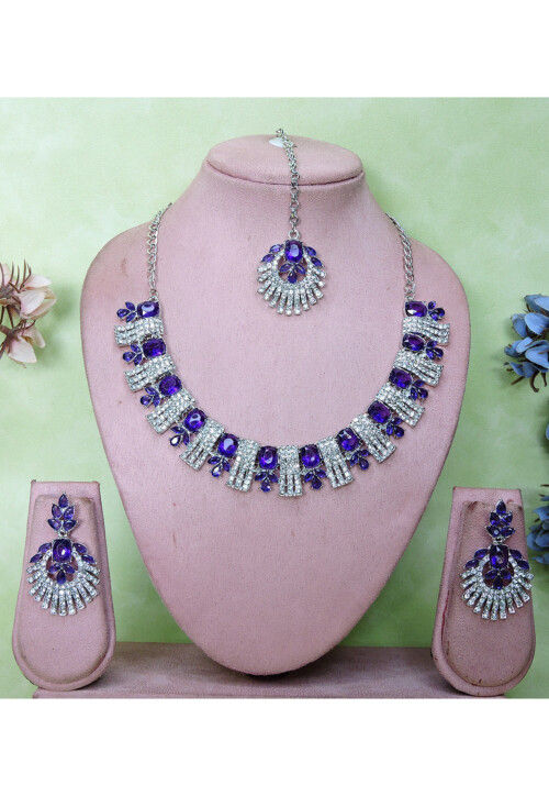 Buy Stone Studded Choker Necklace Set Online : JNV7634 - Utsav Fashion