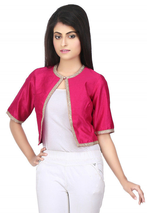 pink raw silk jacket